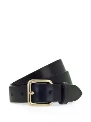 BGM LABEL Buckle-fastening Leather Belt - Black