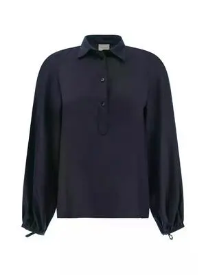 Paul & Shark Silk Balloon-sleeve Blouse - Blue