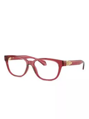 Versace Medusa-embellished Rectangle Glasses - Red