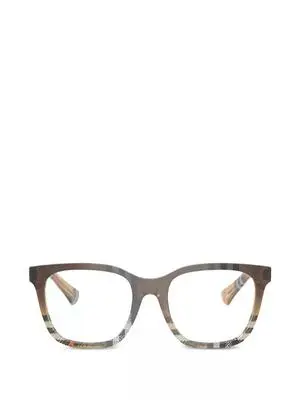 Burberry Check-pattern Square-frame Glasses - Brown