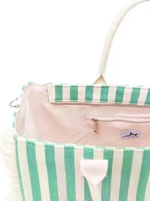MARC ELLIS S. Joan Stripe-pattern Frayed-edge Tote Bag - Neutrals