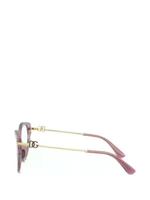 Dolce & Gabbana Striped-pattern Cat-eye Glasses