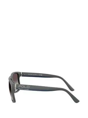 POLO RALPH LAUREN EYEWEAR Matte-finish Rectangle-frame Sunglasses - Grey