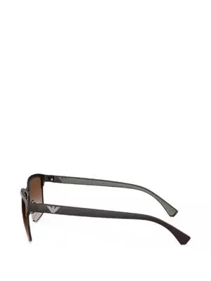 Emporio Armani Logo-plaque Rectangle-frame Sunglasses