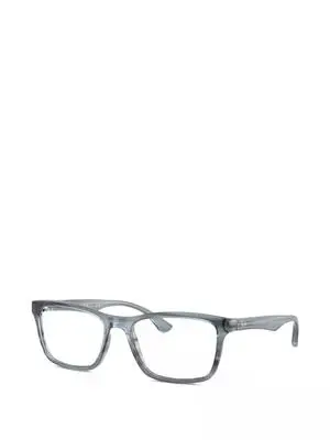 Ray-ban Striped Rectangle-frames Glasses - Blue