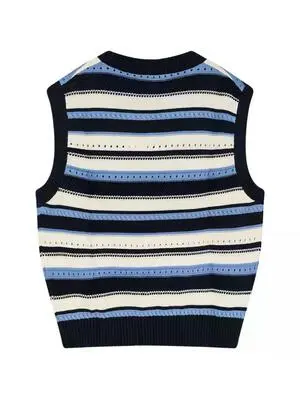 DUNST Striped V-neck Sweater
