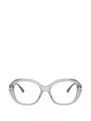 VOGUE EYEWEAR Crystal-embellished Oval-frame Glasses - Grey