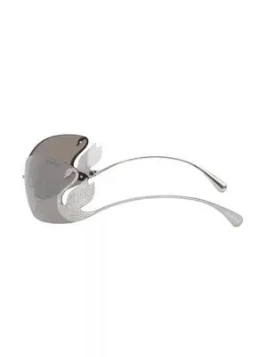 SWAROVSKI Swan-appliqué Shield-frame Sunglasses
