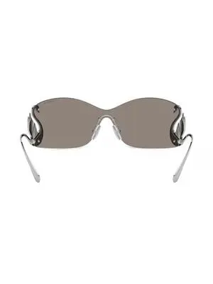 SWAROVSKI Swan-appliqué Shield-frame Sunglasses