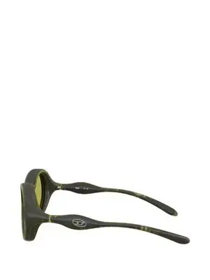 DIESEL® Distressed-effect Oval-frame Sunglasses