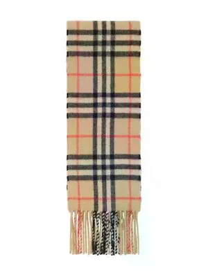Burberry Checked Fringed Scarf