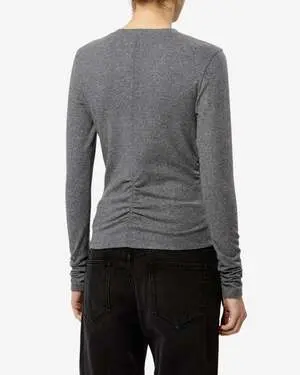 ETOILE Delesa Flannel Top - Gray