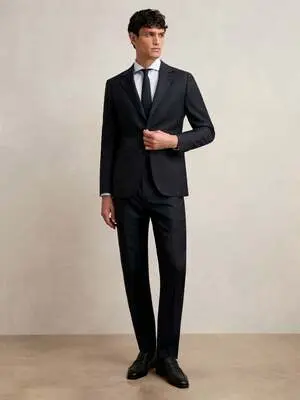REISS Wool Check Slim-fit Suit Trousers