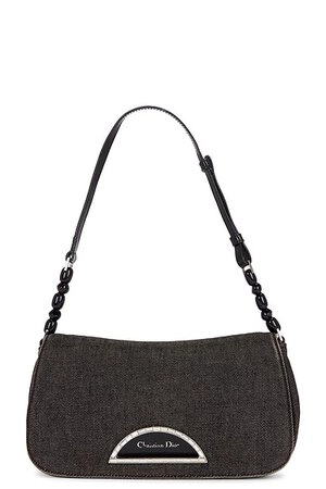 Dior Denim Maris Pearl Shoulder Bag - Black