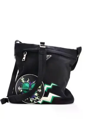 Prada Frankenstein Messenger Bag Printed Tessuto Crossbody Bag