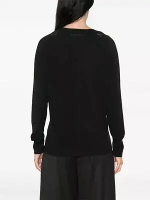 ERMANNO FIRENZE Lace-panelled V-neck Sweater
