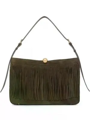 Furla Large Sfera Soft Fringe-detail Shoulder Bag - Green