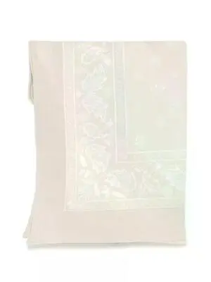 BARRIE Paisley-print Knitted Scarf - Neutrals