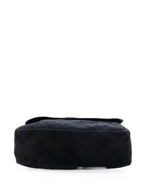 Gucci Web Strap Flap Messenger Gg Canvas Medium Crossbody Bag