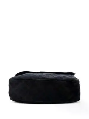 Gucci Web Strap Flap Messenger Gg Canvas Medium Cross Body Bag