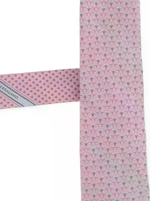 FERRAGAMO Graphic-print Silk Tie - Pink