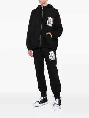 Noir Kei Ninomiya Zip-up Logo-print Hoodie