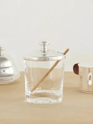 Christofle Albi -plated And Crystal Mustard Jar