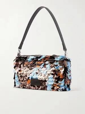 Staud Timmy Sequin-embellished Shoulder Bag