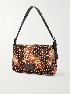 Staud Harlow Animal-printed Calf Hair Shoulder Bag