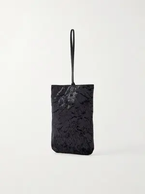 VALESQUE Bundle Leather-trimmed Velvet Clutch