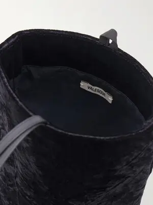 VALESQUE Bundle Leather-trimmed Velvet Clutch