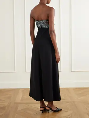 Staud Phoenix Sequin-embellished Crepe Midi Dress