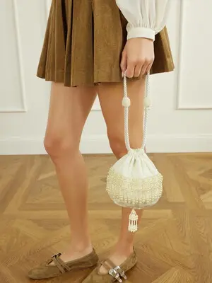 Sea Carlotta Bead-embellished Shell Clutch