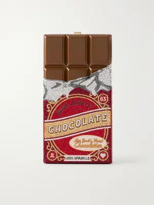 Judith Leiber Milk Chocolate Crystal-embellished Clutch
