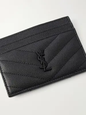 Saint Laurent Cassandre Matelassé Textured-leather Cardholder