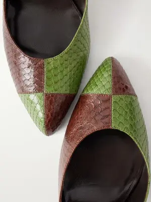 HERBERT LEVINE Hidden Ambition 95 Snake Leather Mules