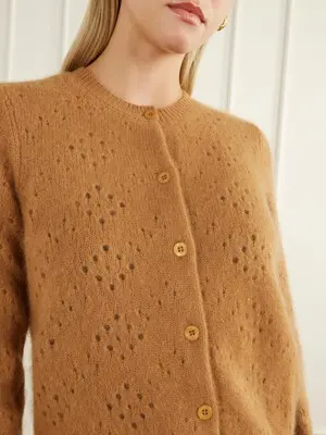 FRAME The Cashmere Airy Teddy Cardigen Wool And Cashmere-blend Cardigan