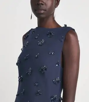 Simkhai Embellished Organza Claudia Maxi Dress - Navy