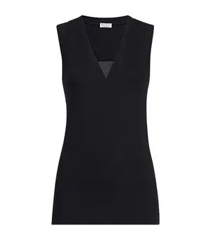Brunello Cucinelli Stretch-cotton Monili Tank Top - Black