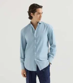 Brunello Cucinelli Denim-effect Chambray Shirt