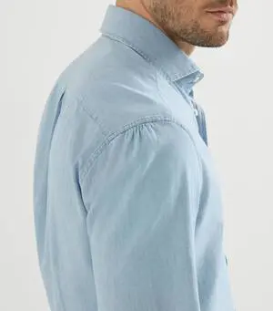 Brunello Cucinelli Denim-effect Chambray Shirt