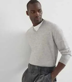 Brunello Cucinelli Cashmere-silk V-neck Sweater