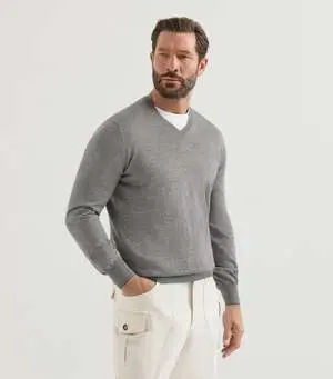 Brunello Cucinelli Cashmere-silk V-neck Sweater