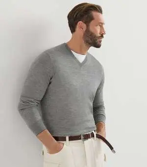 Brunello Cucinelli Cashmere-silk V-neck Sweater