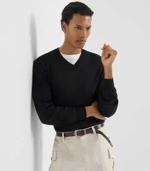 Brunello Cucinelli Cashmere-silk V-neck Sweater