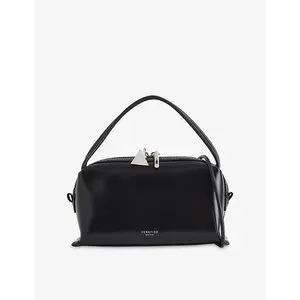 VERAFIED Café Mini Leather Top-handle Bag - Black Lizard