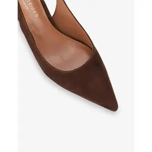 Kurt Geiger Stepney Pointed-toe Leather Slingbacks