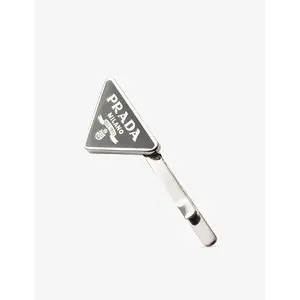 Prada Triangle Logo Metal Hair Clips