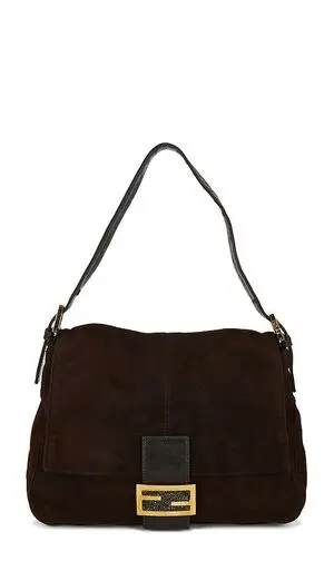 FWRD RENEW Fendi Vintage Suede Mama Baguette Shoulder Bag - Brown