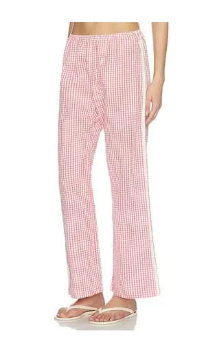 Donni. The Cotton Gingham Stripe Crop Pant In . Also - Red